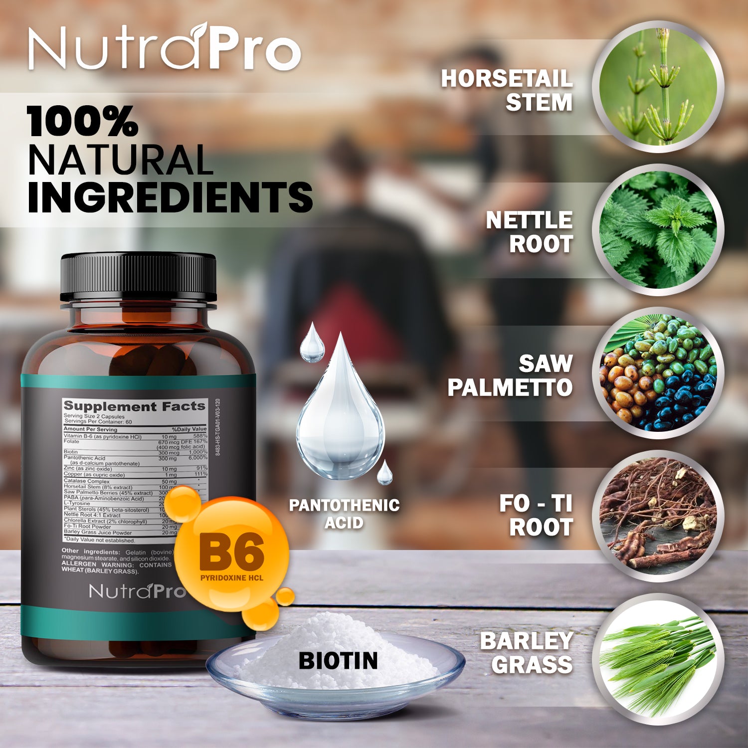 Hair Growth Vitamins For Men - Hair & Beard Growth Supplement For Volu ...