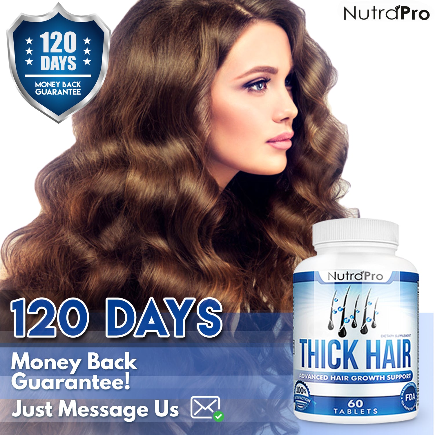 Thick Hair Growth Vitamins With Dht Blocker For Men And Women Nutrapro